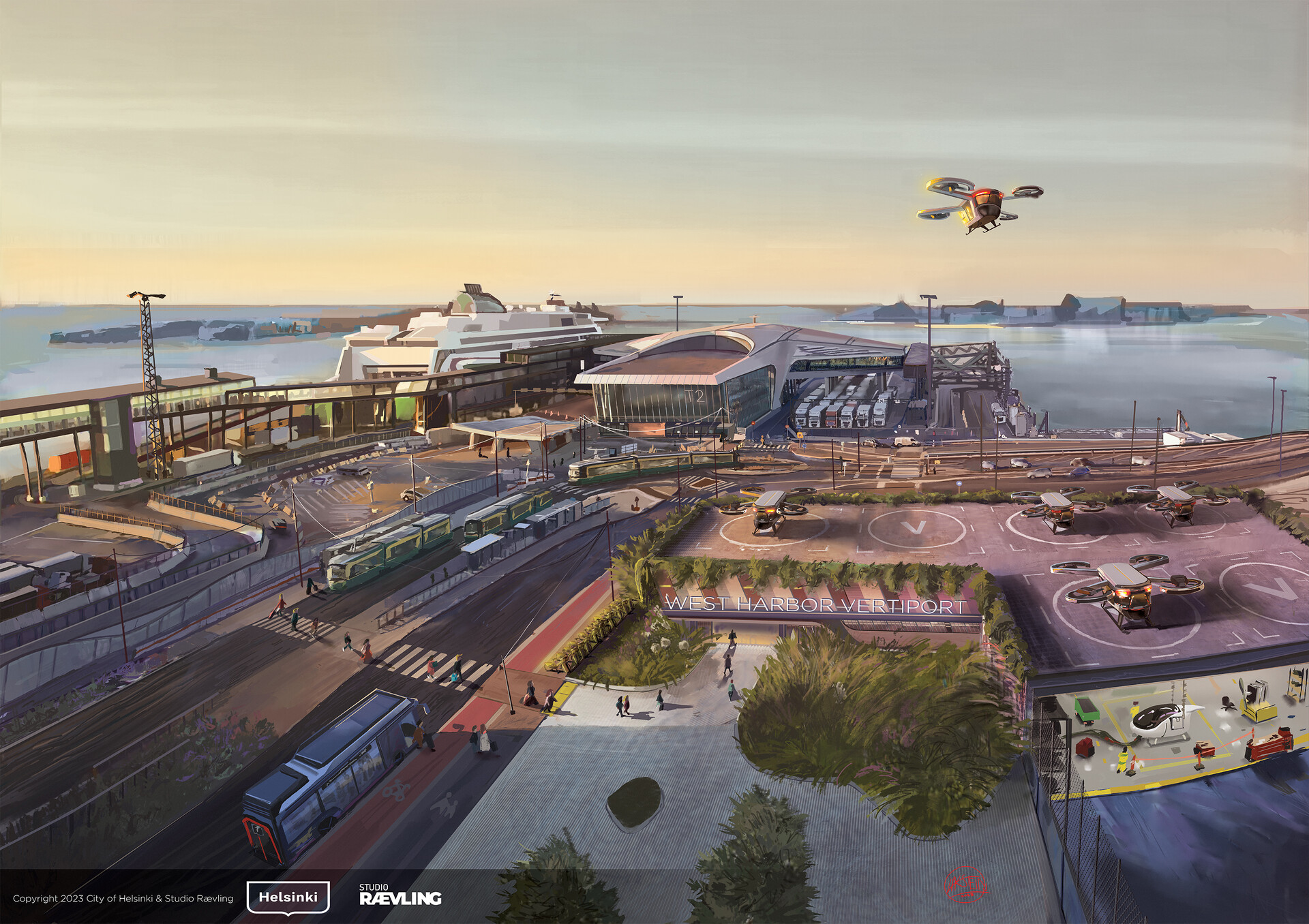 ArtStation - West Harbor Vertiport