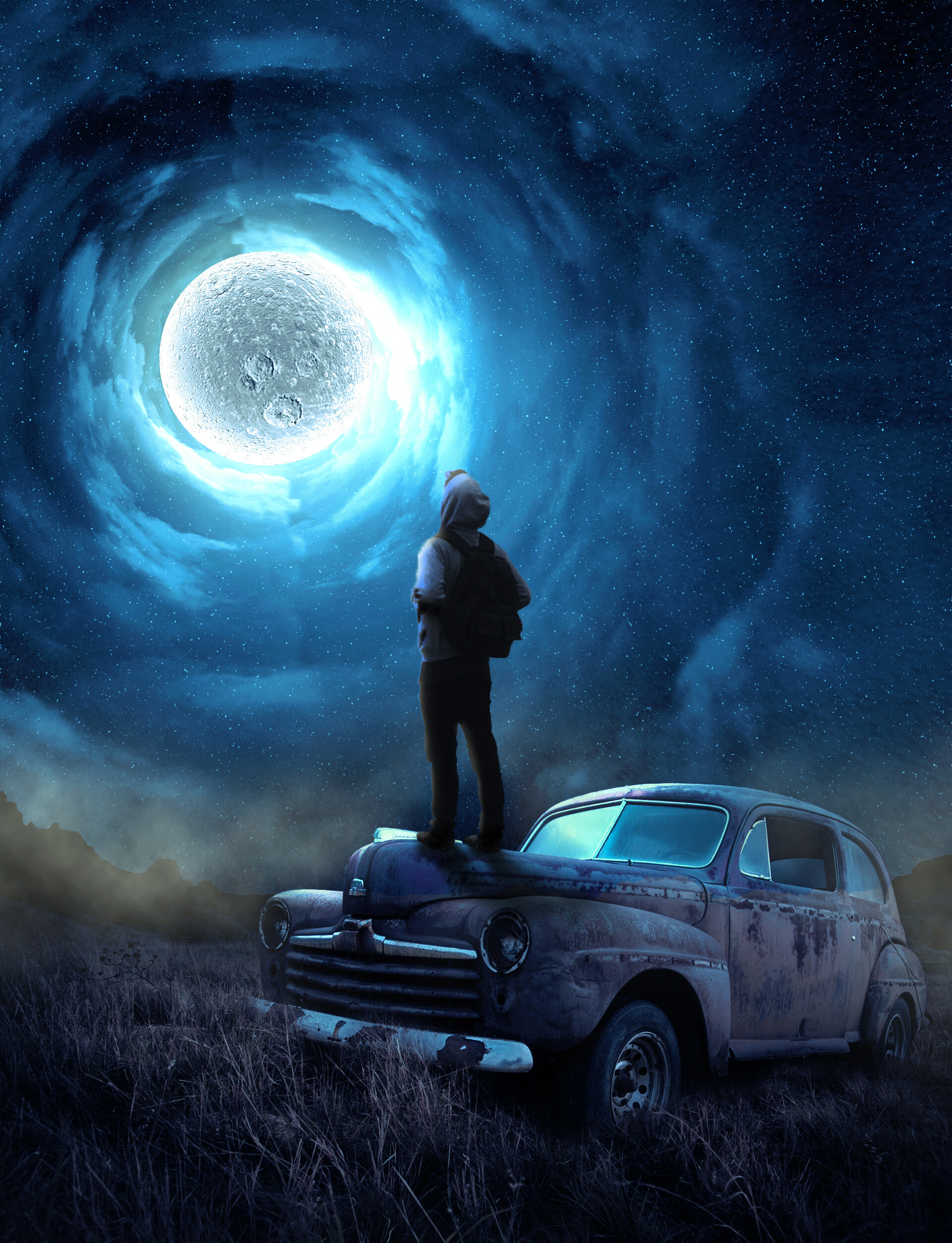 ArtStation - Moon Wormhole Photo Manipulation