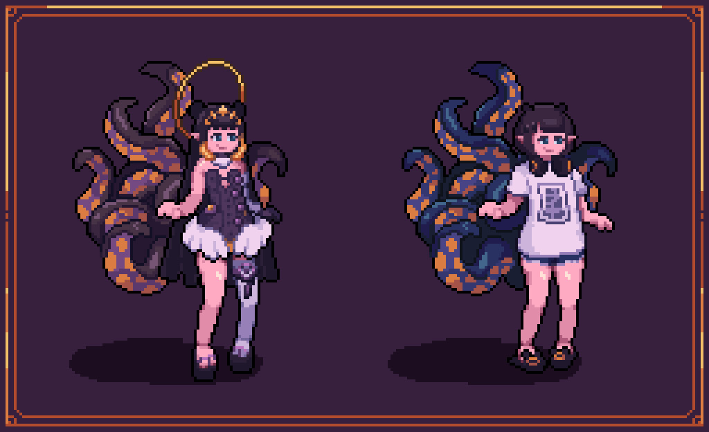 ArtStation - PixelArt Ina Default and Lazy Gaming outfit