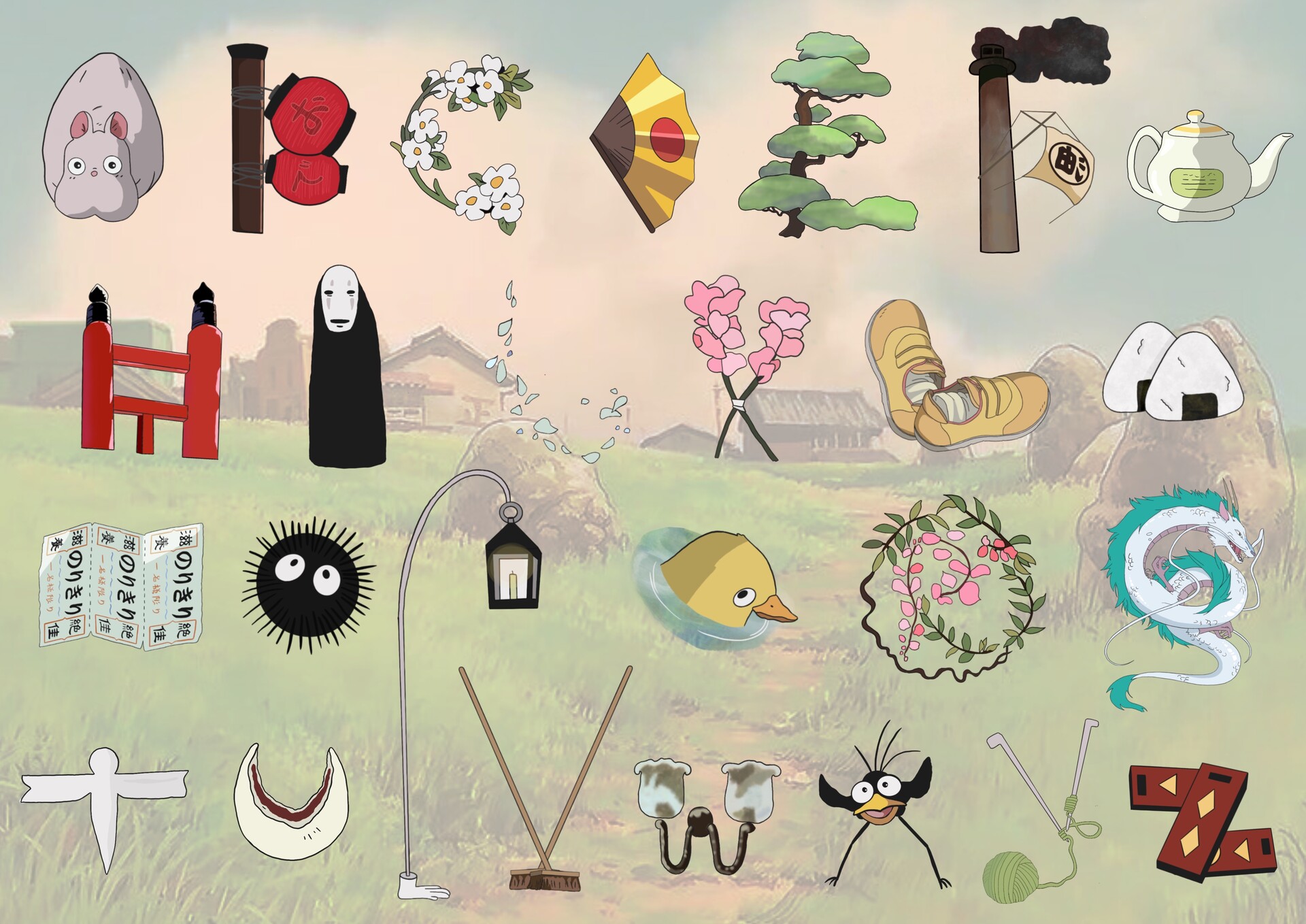 ArtStation - Ghibli’ Chihiro Alphabet