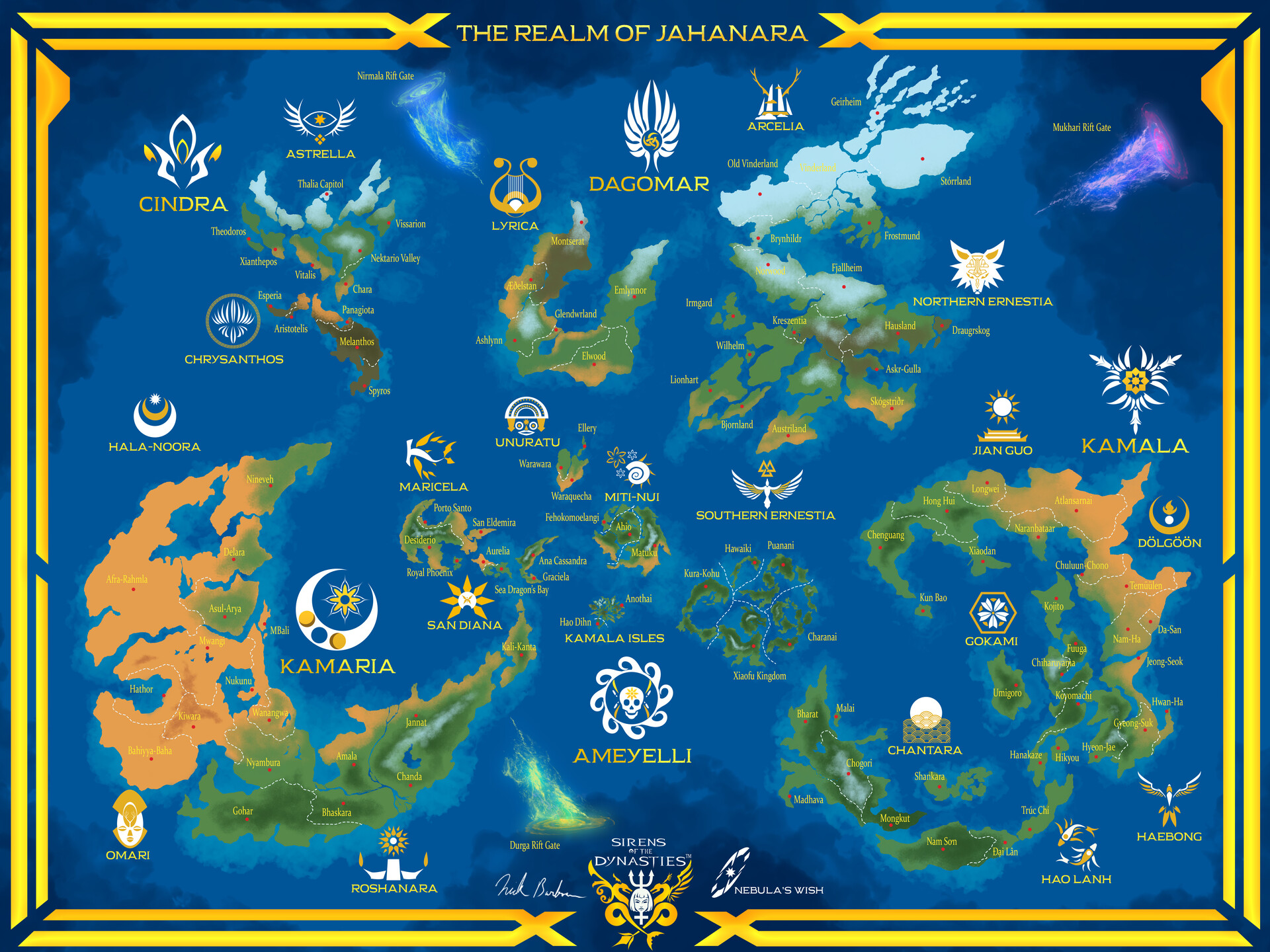 ArtStation - Map of Jahanara + Nations + Icons