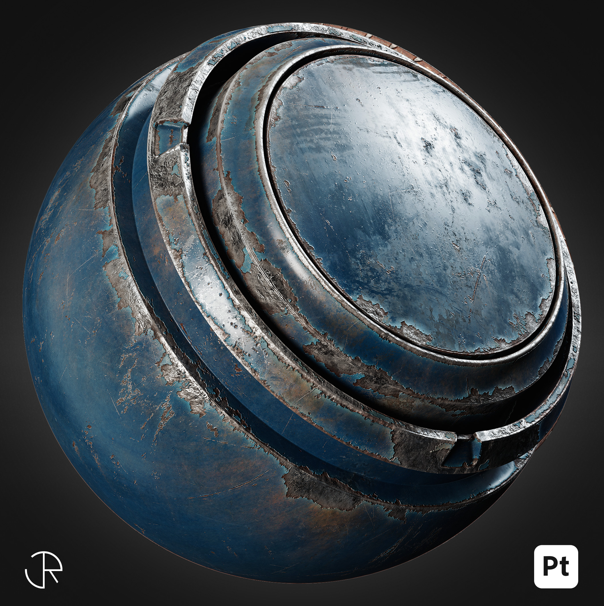 Javad Rajabzade - Substance Painter Tutorial | Rusty Steel peeling paint Material Breakdown