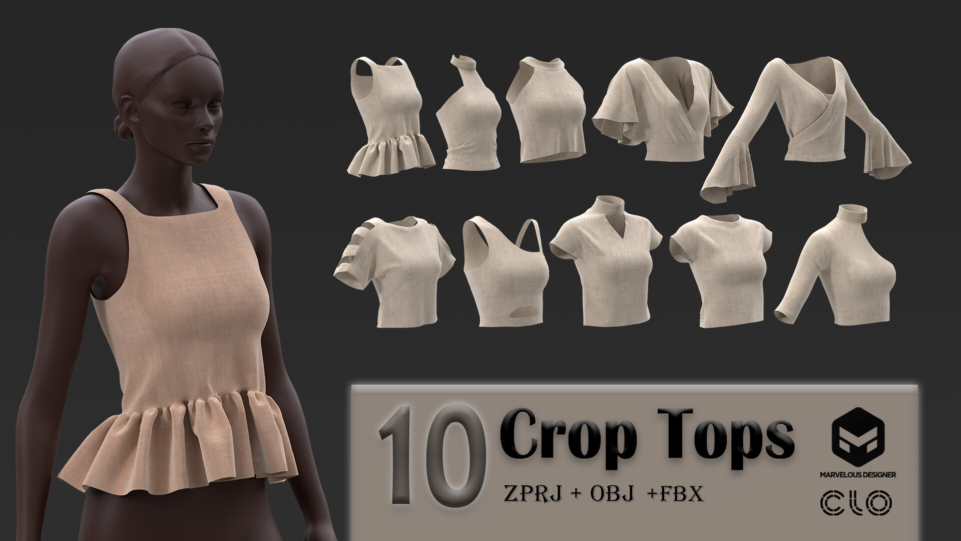 ArtStation - 10 Female Crop Top