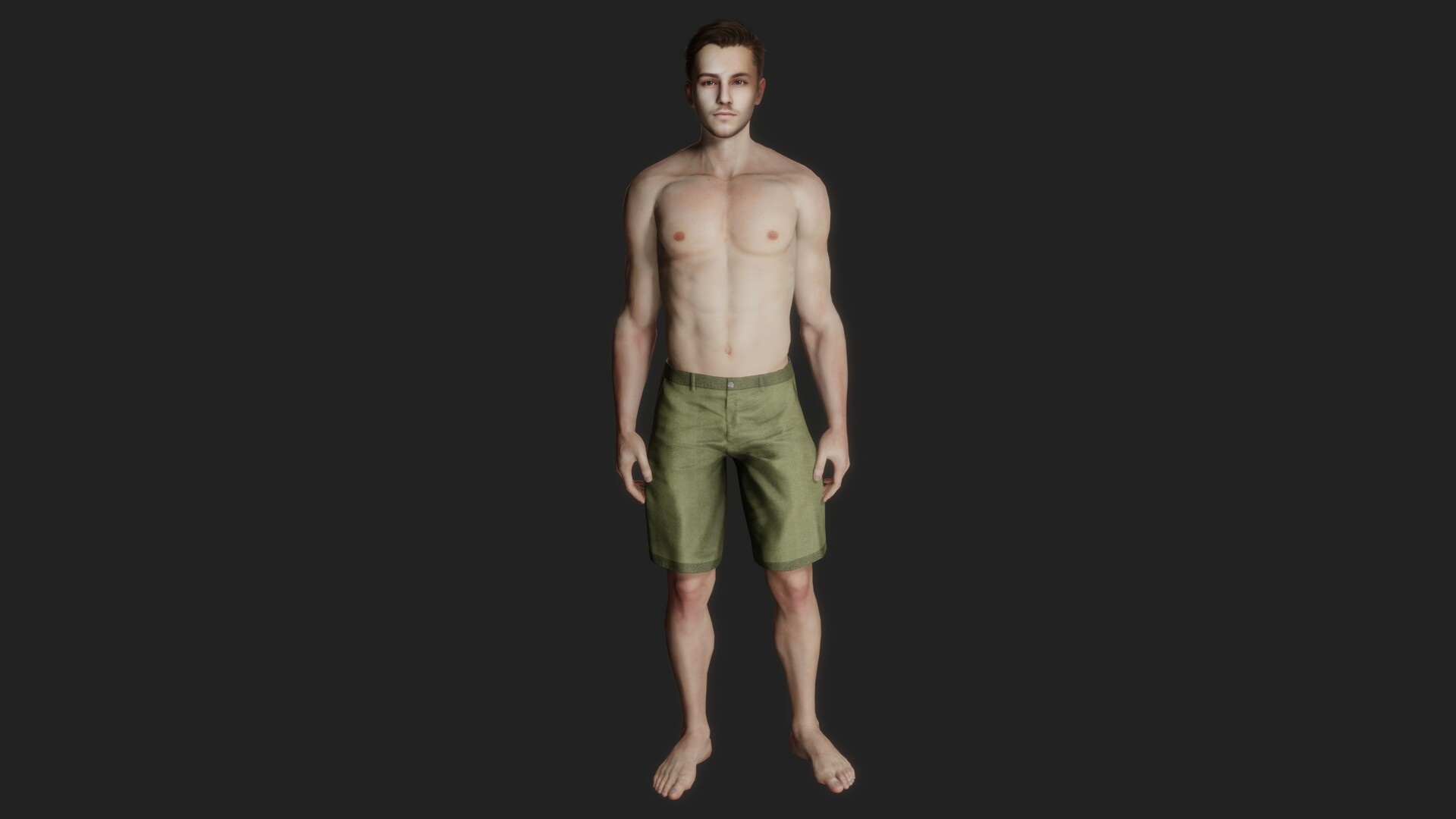 ArtStation - Handsome young man in shorts