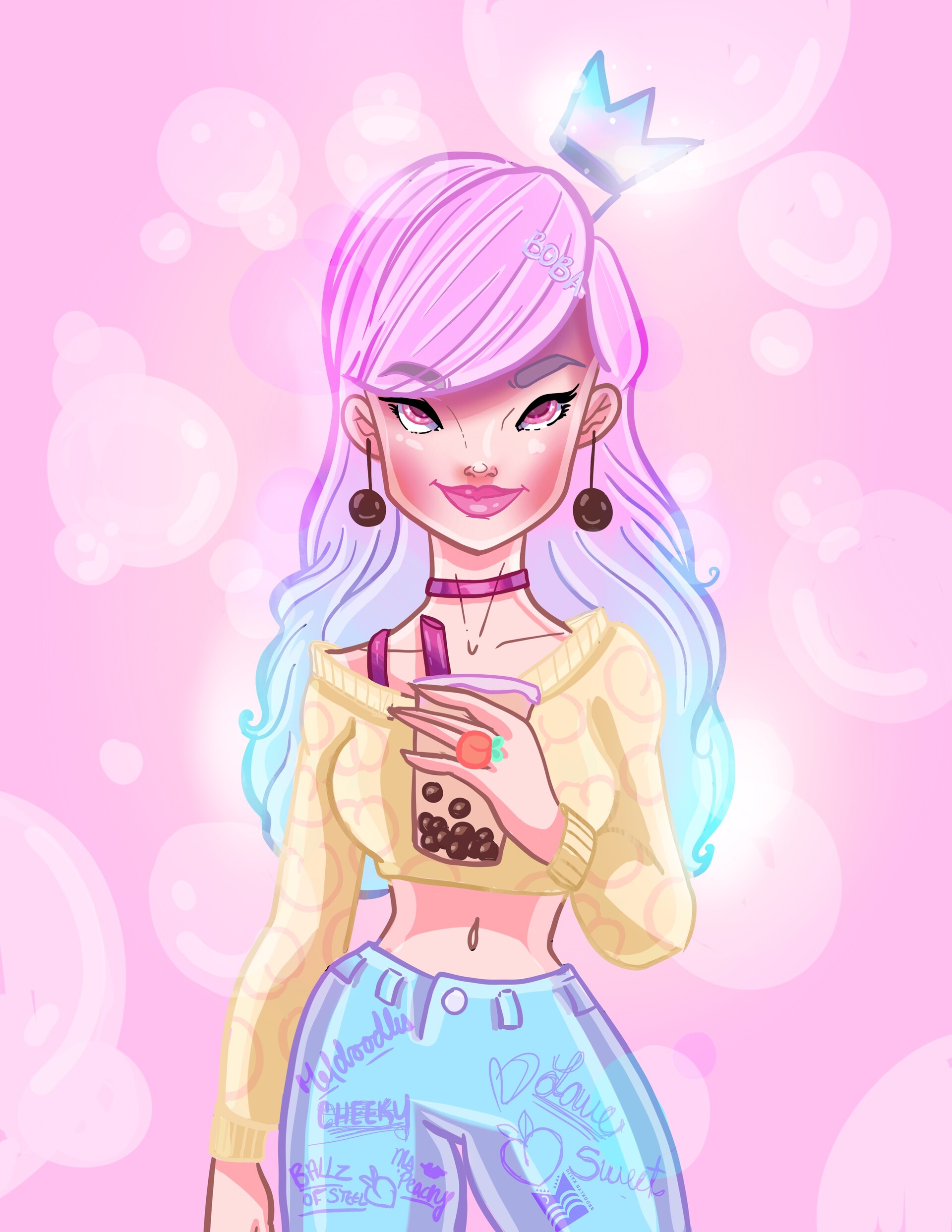 ArtStation - Cute Little Miss Boba