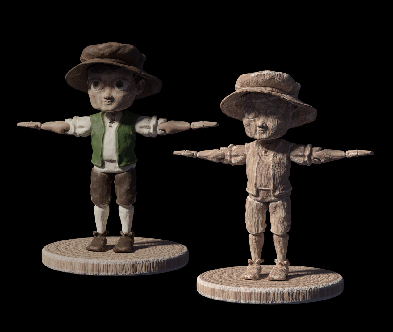 ArtStation - Painted Wood Characters