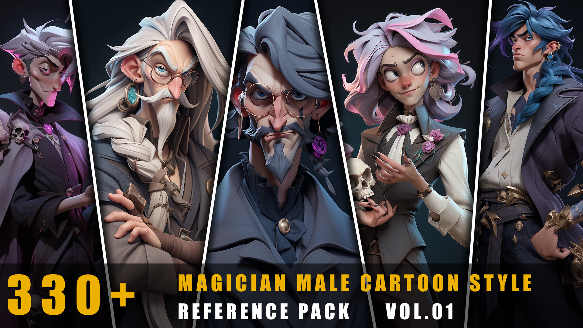 WaterLaw's Studio - 330+ Magician Male Cartoon Style - References Pack ...