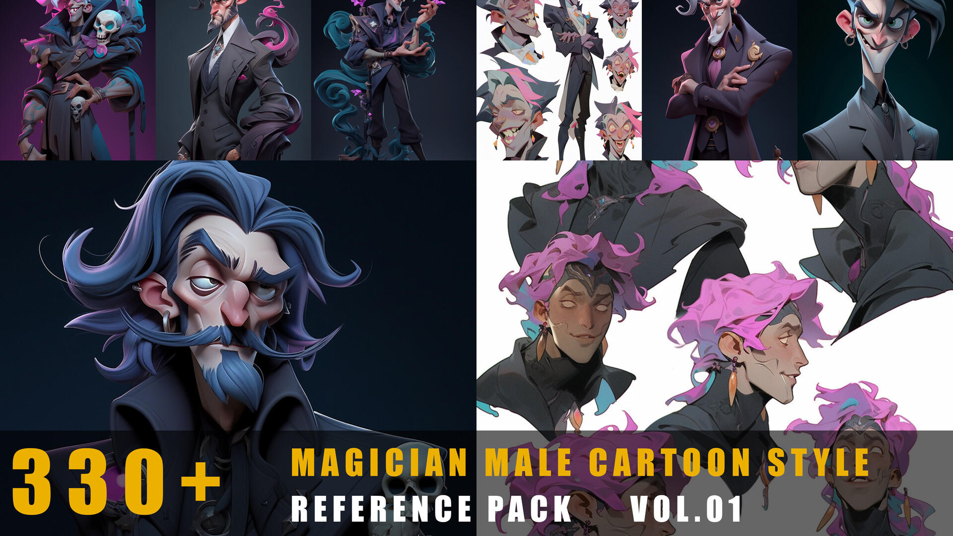 WaterLaw's Studio - 330+ Magician Male Cartoon Style - References Pack ...