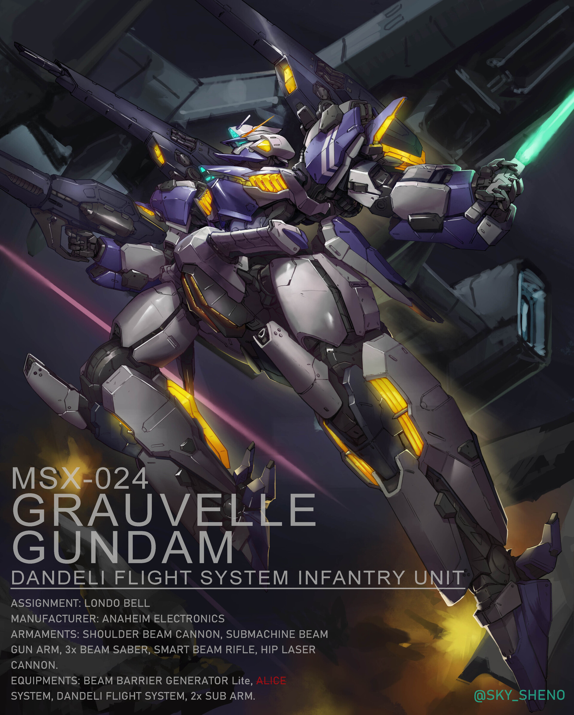 ArtStation - MSX-024 GRAUVELLE GUNDAM