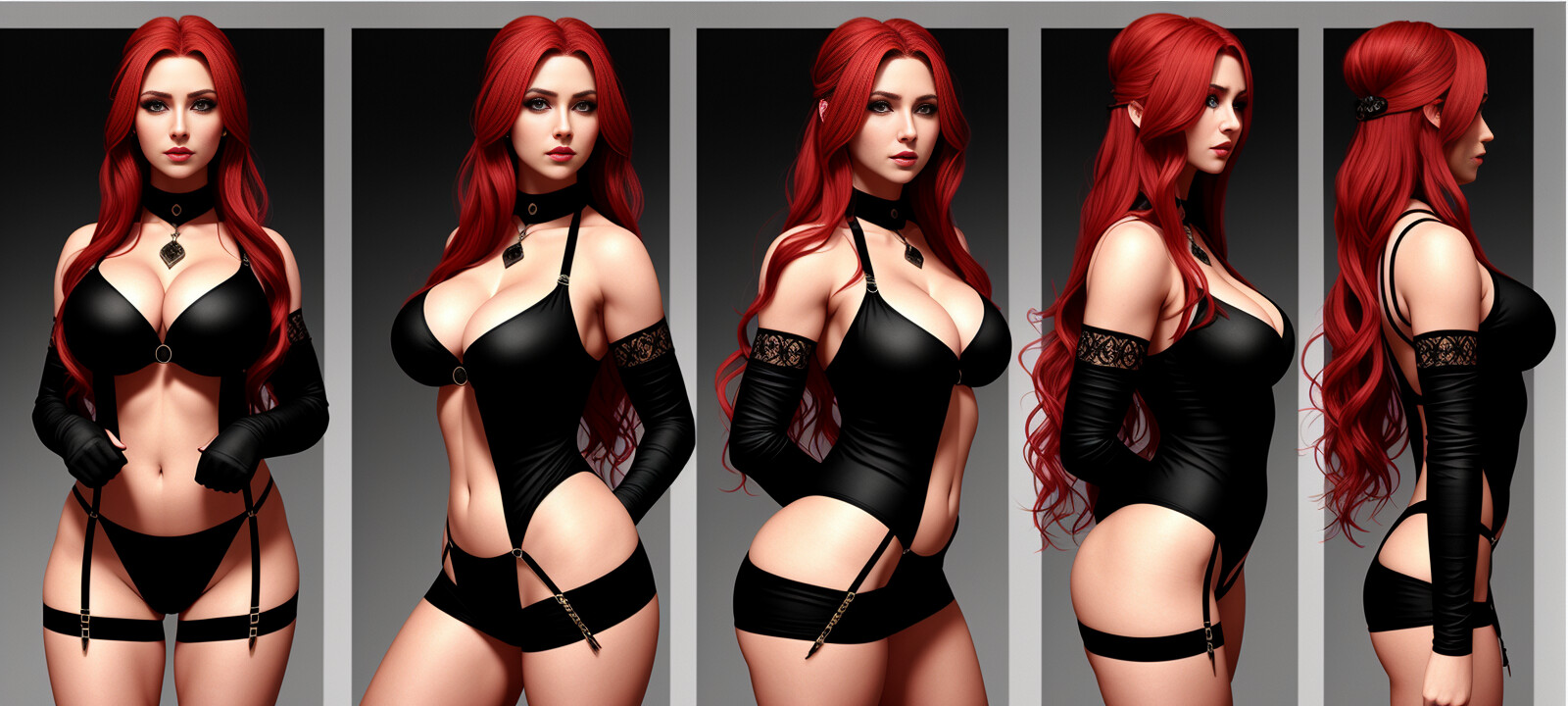 ArtStation - RED Hair Lingeirie