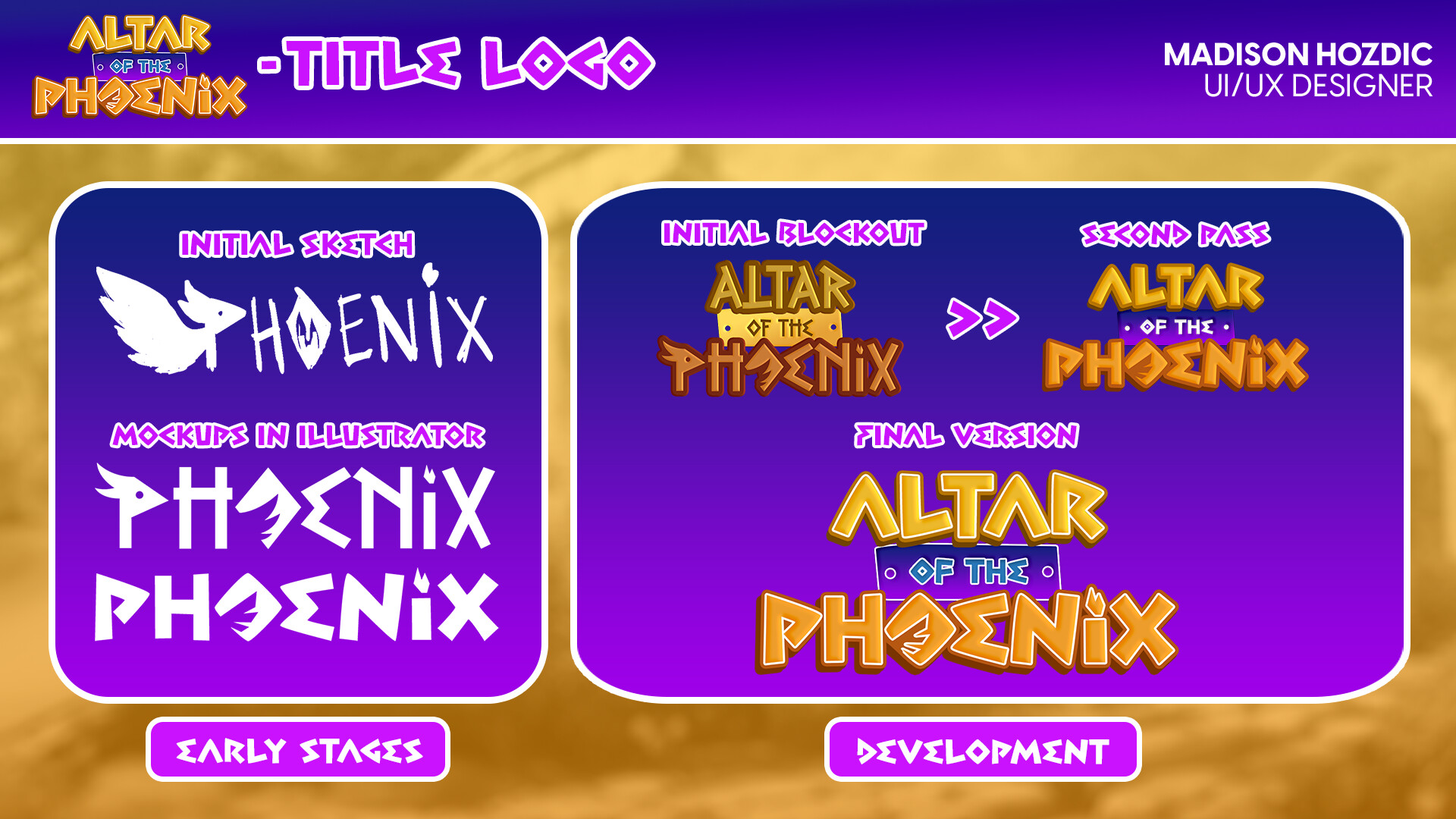 Madison Hozdic - Altar of the Phoenix - Title Logo