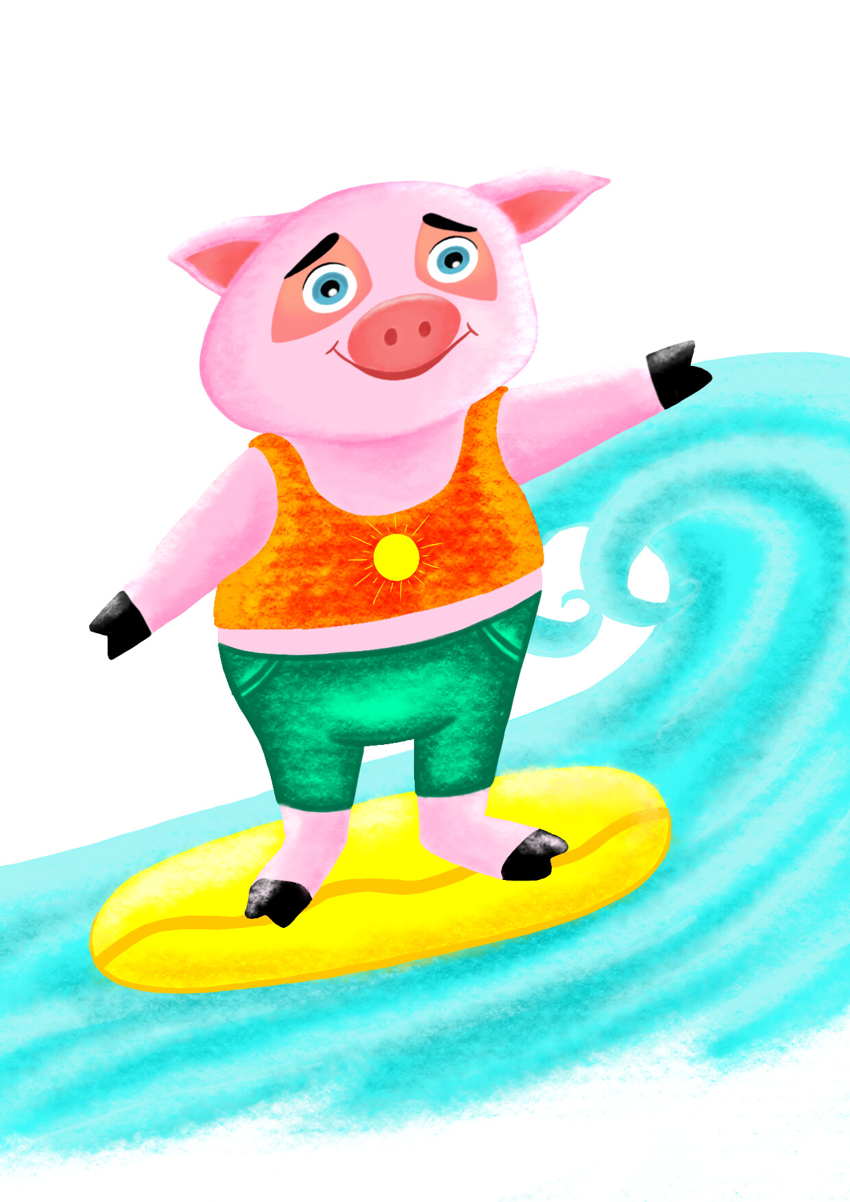 ArtStation - Pig on the surf