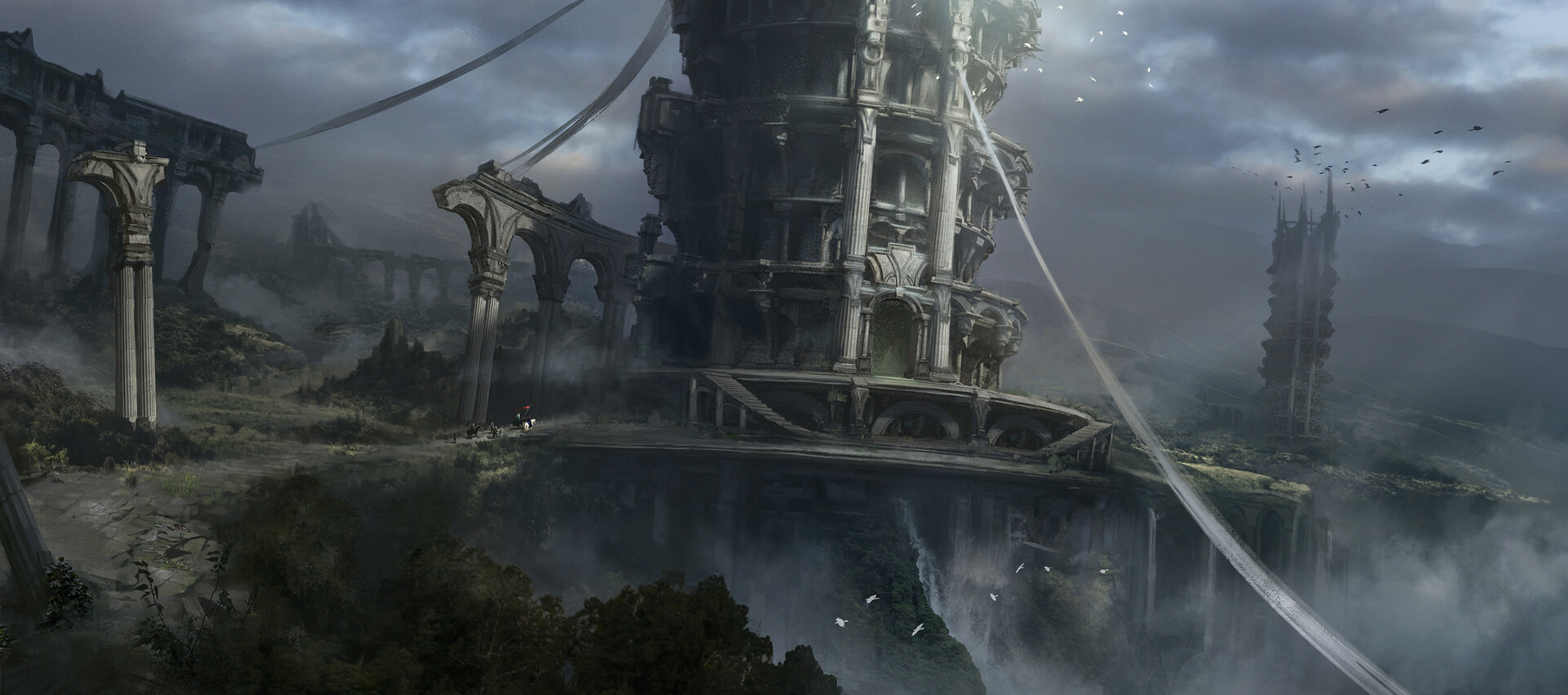 ArtStation - fallen tower illustration