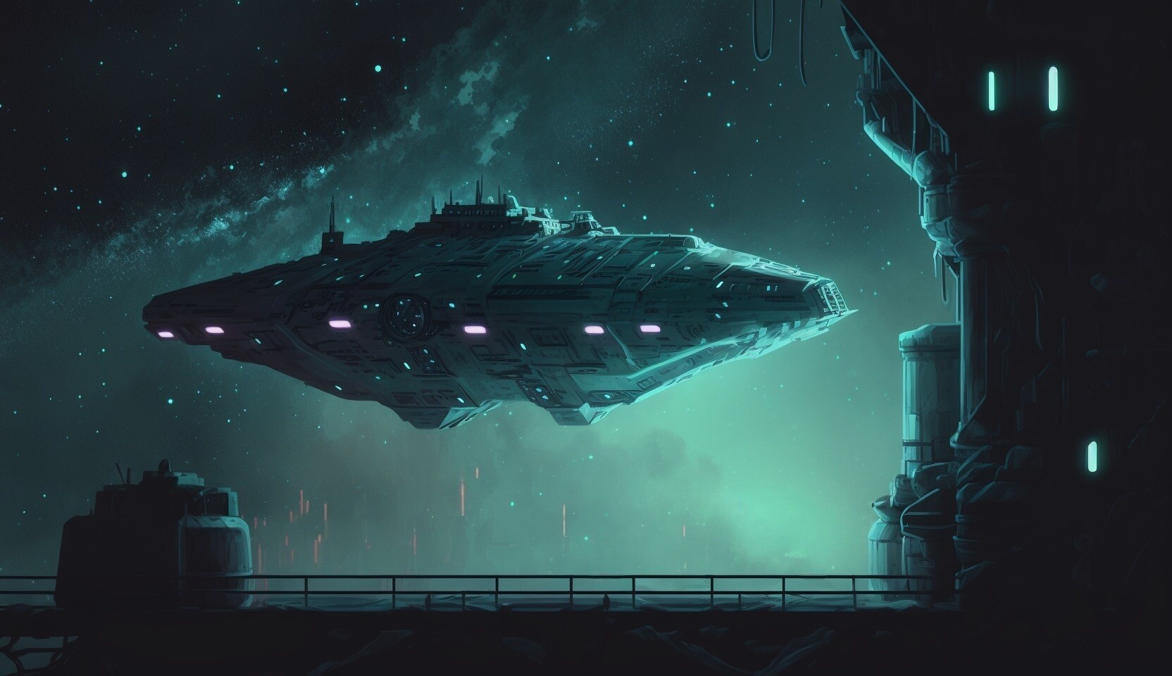 ArtStation - Starship at Space Station