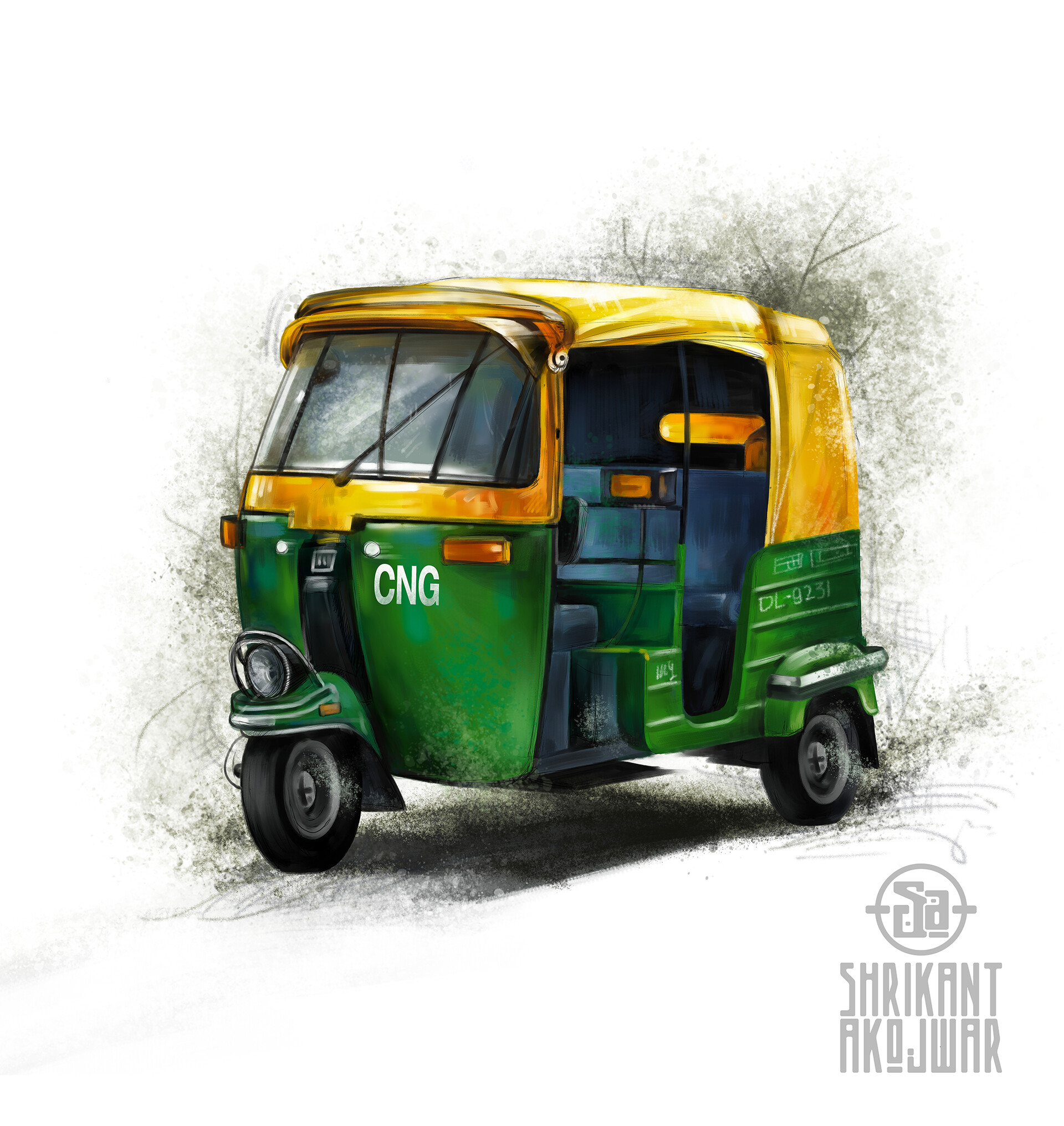 ArtStation - CNG Auto Rickshaw, Local Transport in New Delhi