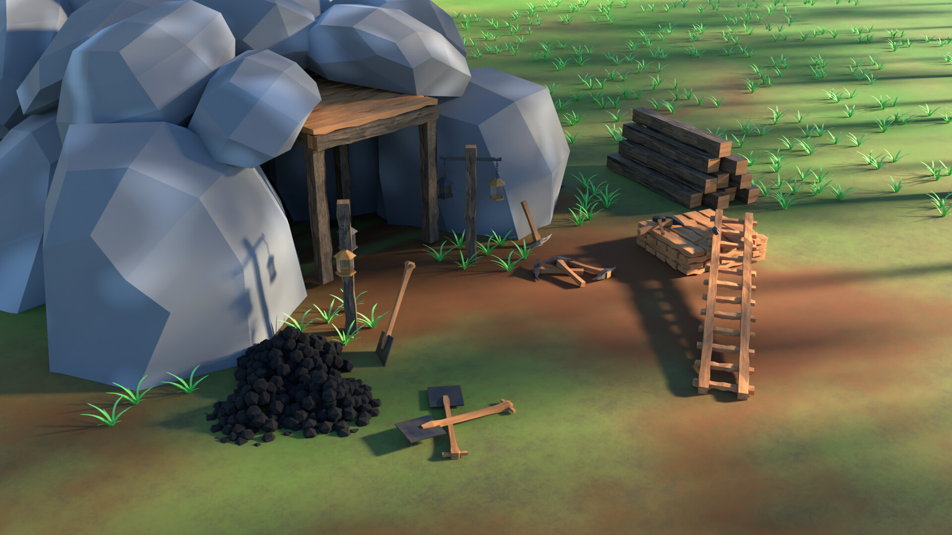 Kılıç Kırmacı - Low Poly Coal Mine