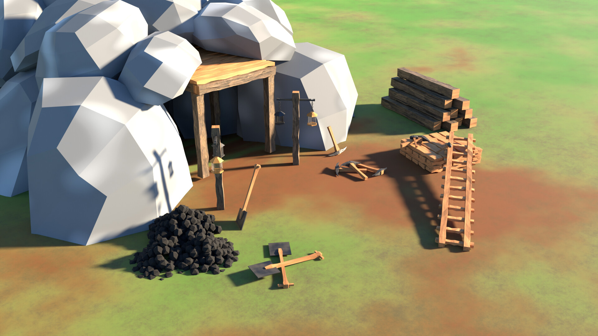 Kılıç Kırmacı - Low Poly Coal Mine