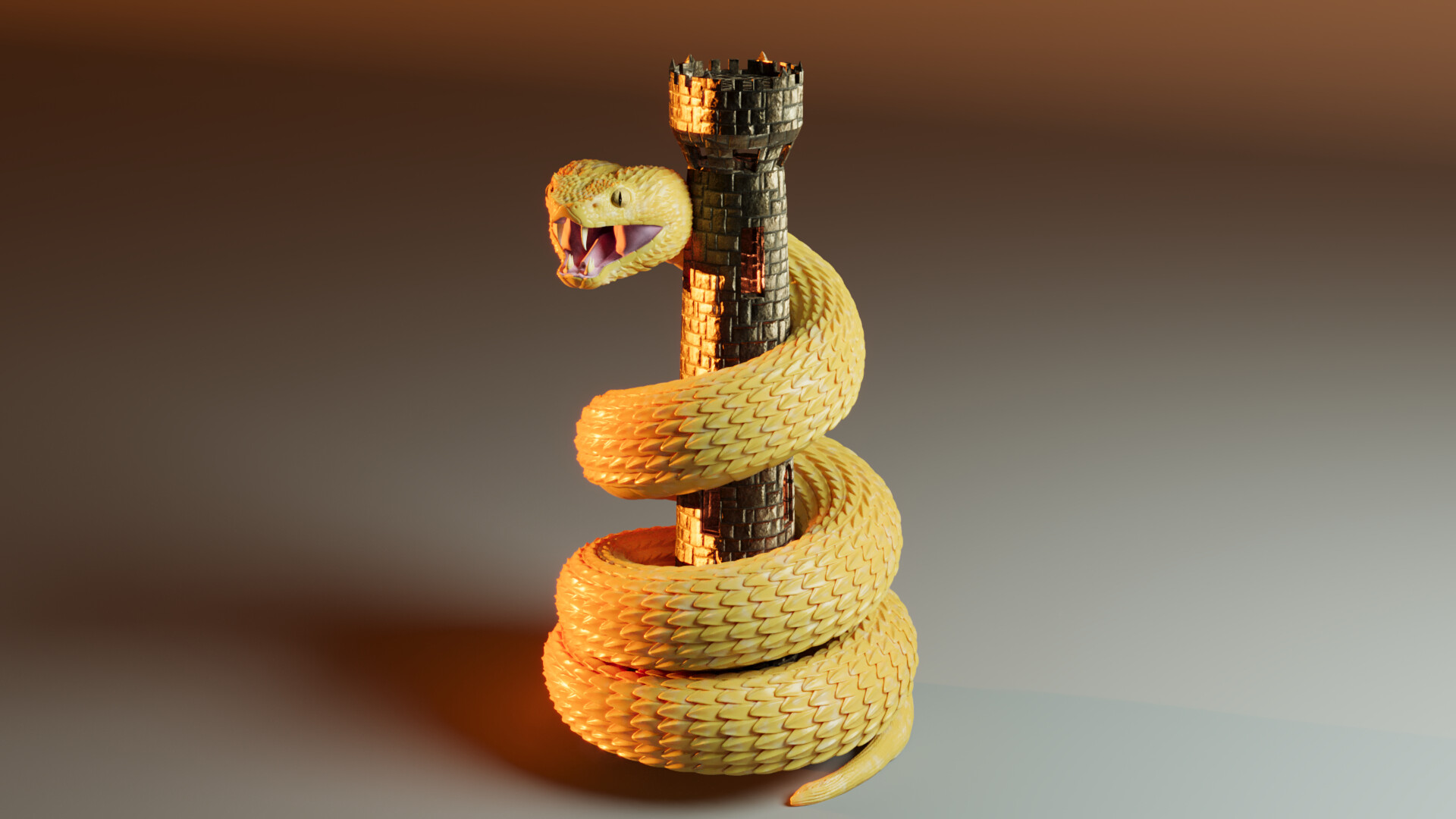 ArtStation - Yellow giant snake