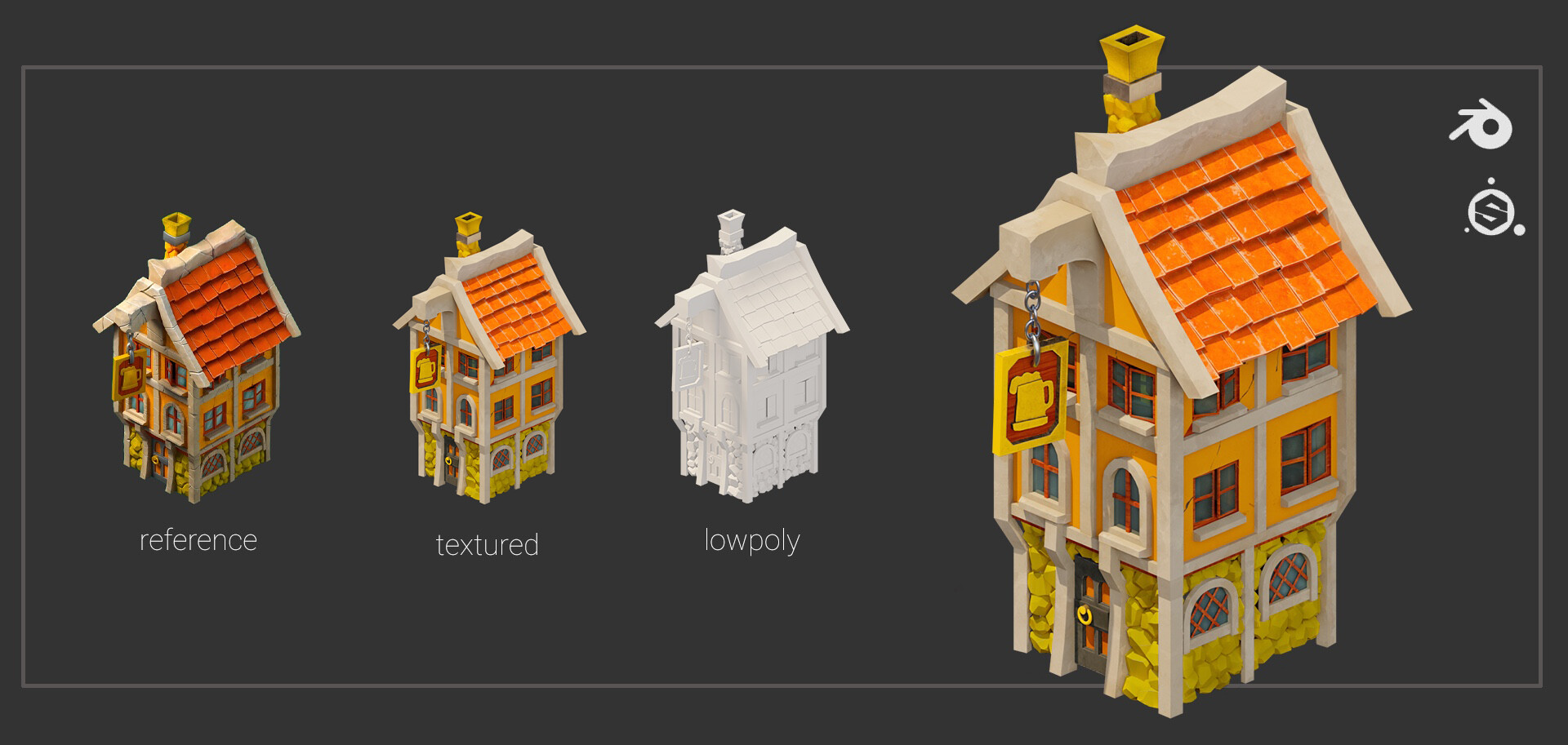 ArtStation - Stylized stone house