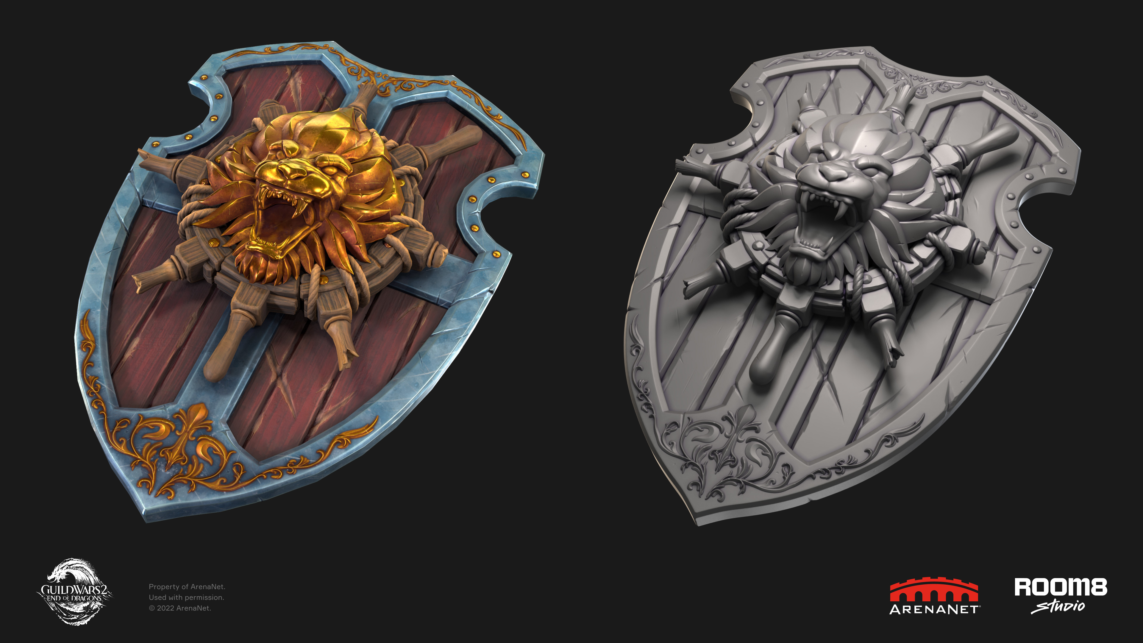 Room 8 Studio - Portfolio - Lion's Champion weapons (Guild Wars 2)