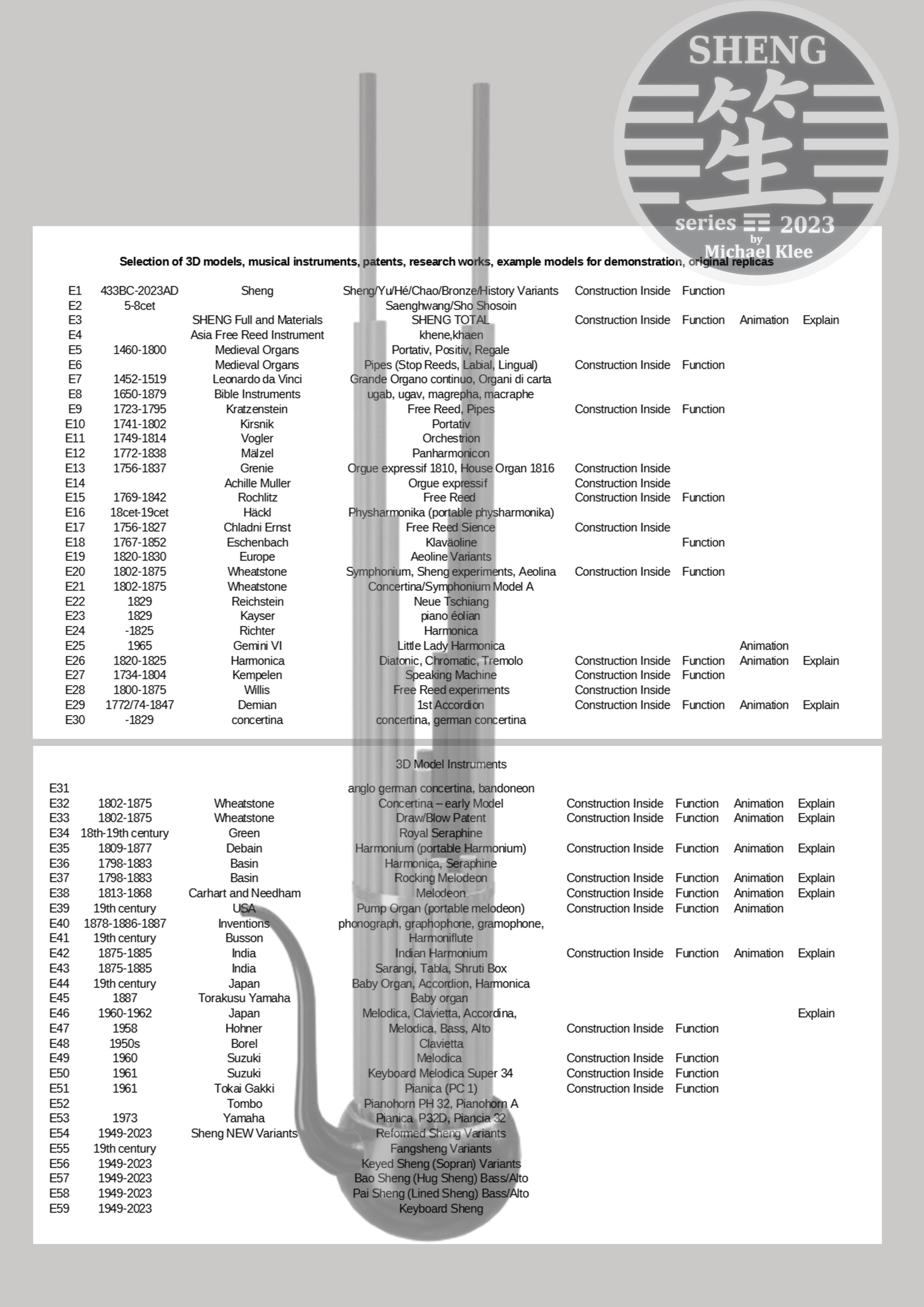 Michael Klee - Sheng 笙 series - RESEARCH - FOLDER