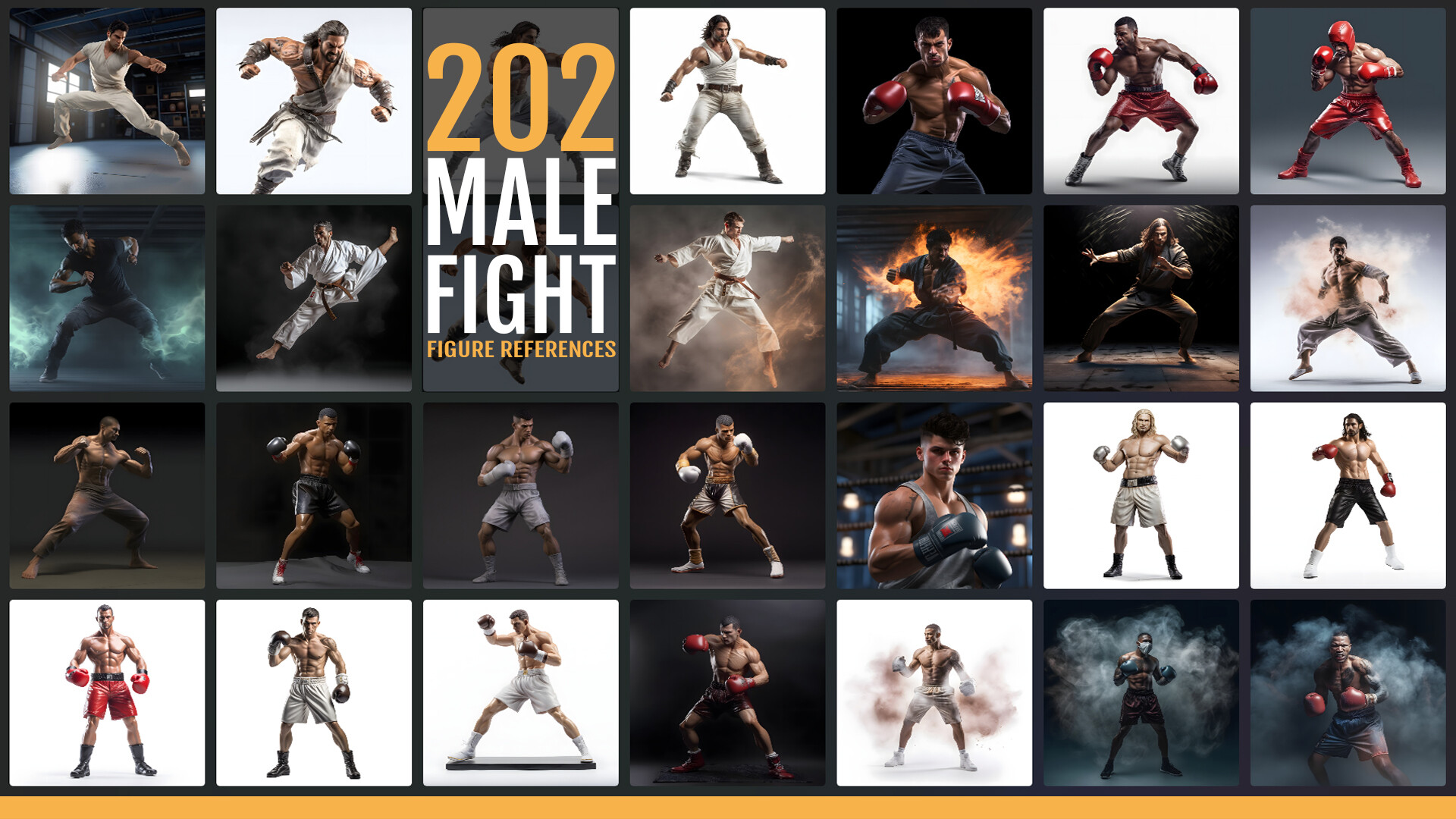 Artificial Dimension - 202 Male Fight Figure Reference Images