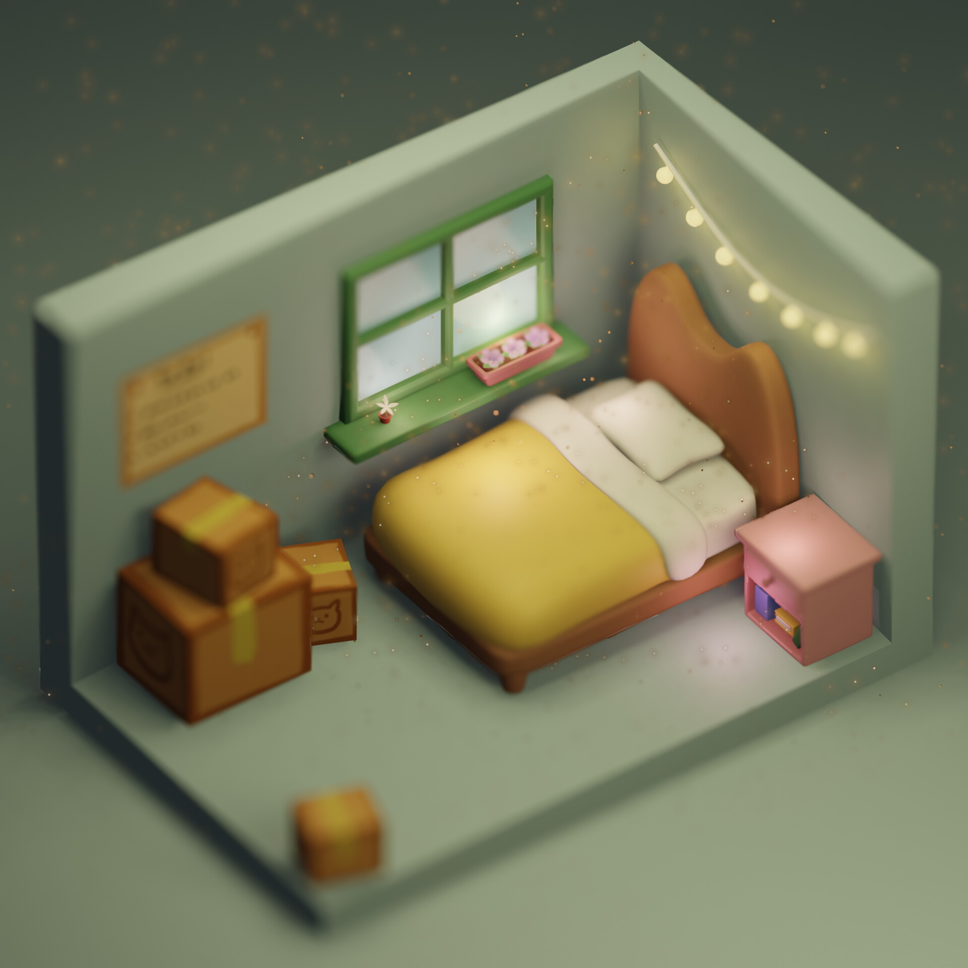 ArtStation - Storage room turned to bedroom - 3D Environment Art