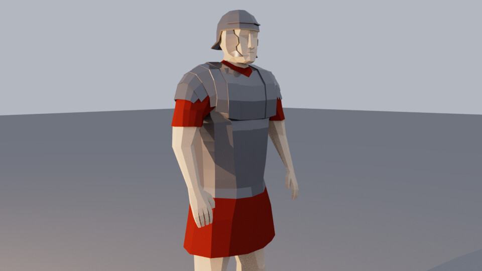 Alec Bicheno - Low poly Roman soldier and equipment