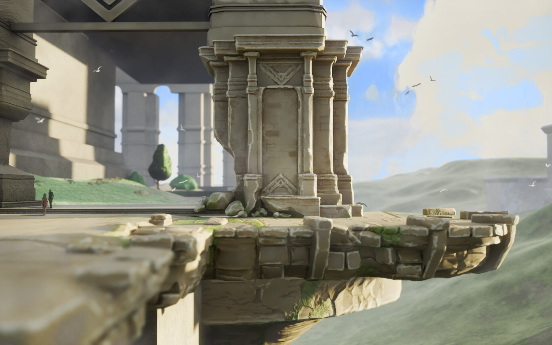 ArtStation - Ruins - Stylized environment based on realistic draw