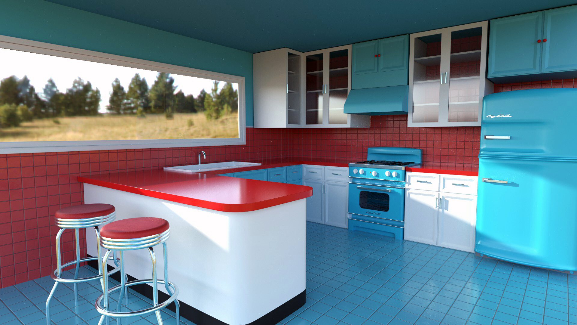 Red Retro Kitchen