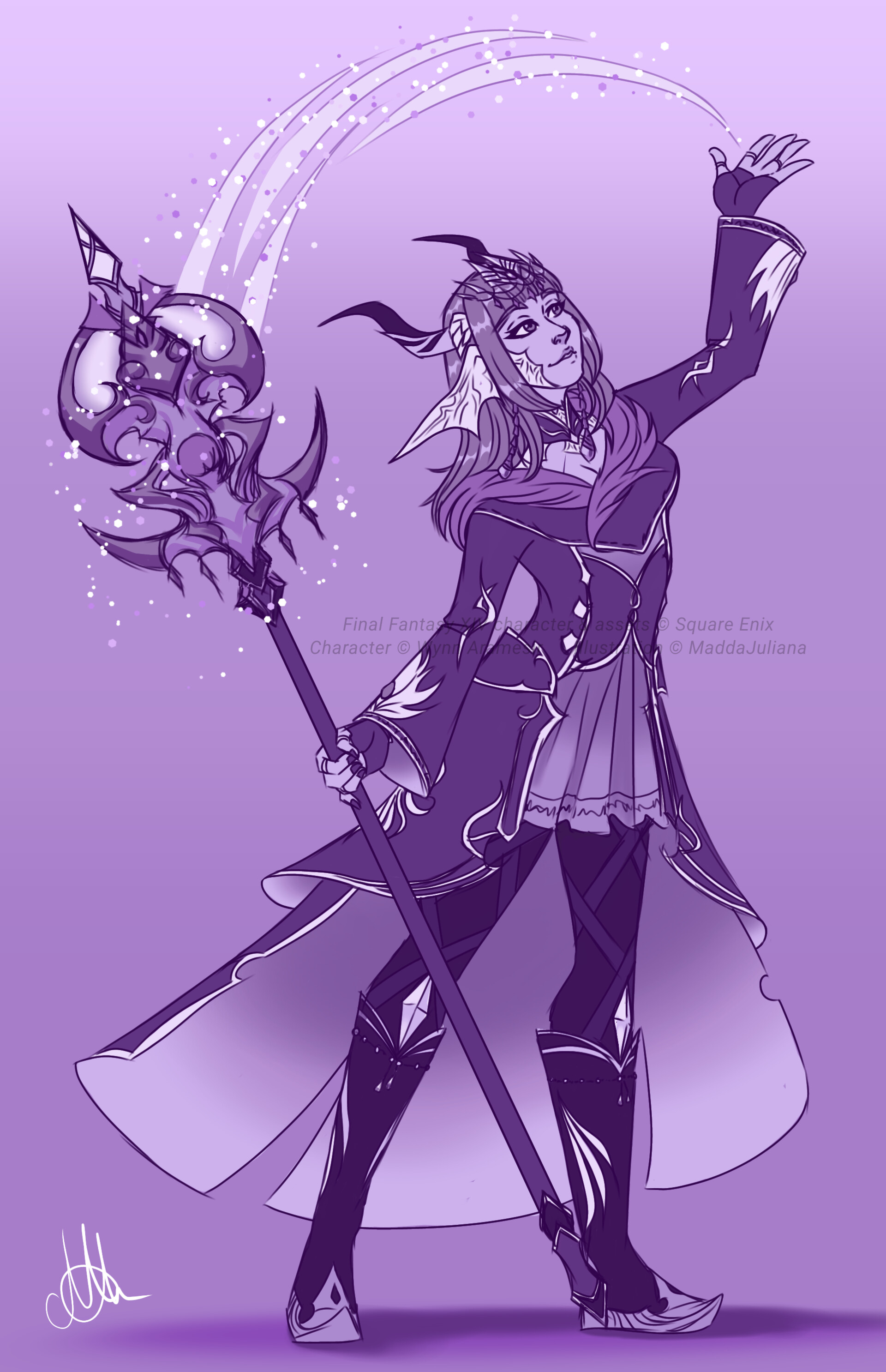 ArtStation - Wynn Aramesir, the Dragon Queen - FFXIV Digital Painting ...