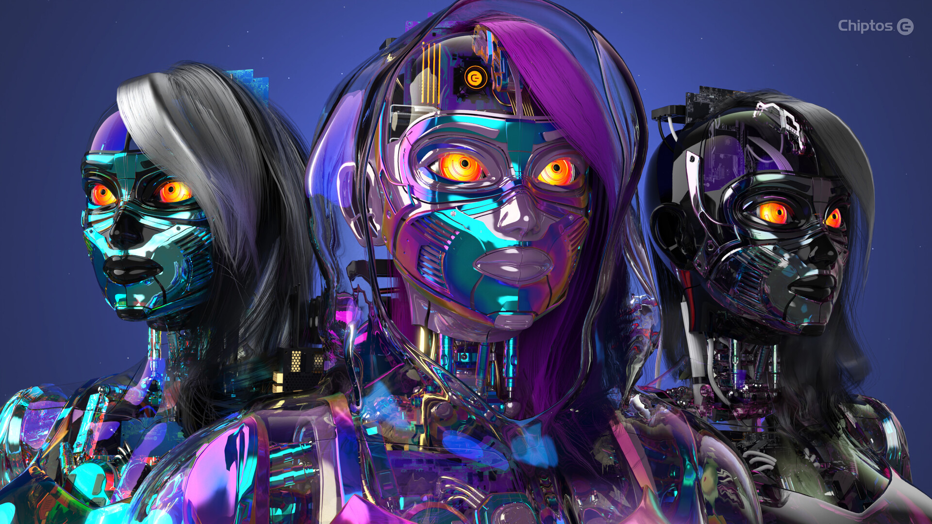 Chiptos - Chiptos X 3D Robot Girl Mirai Robot Woman 4K NFT Wallpaper ...