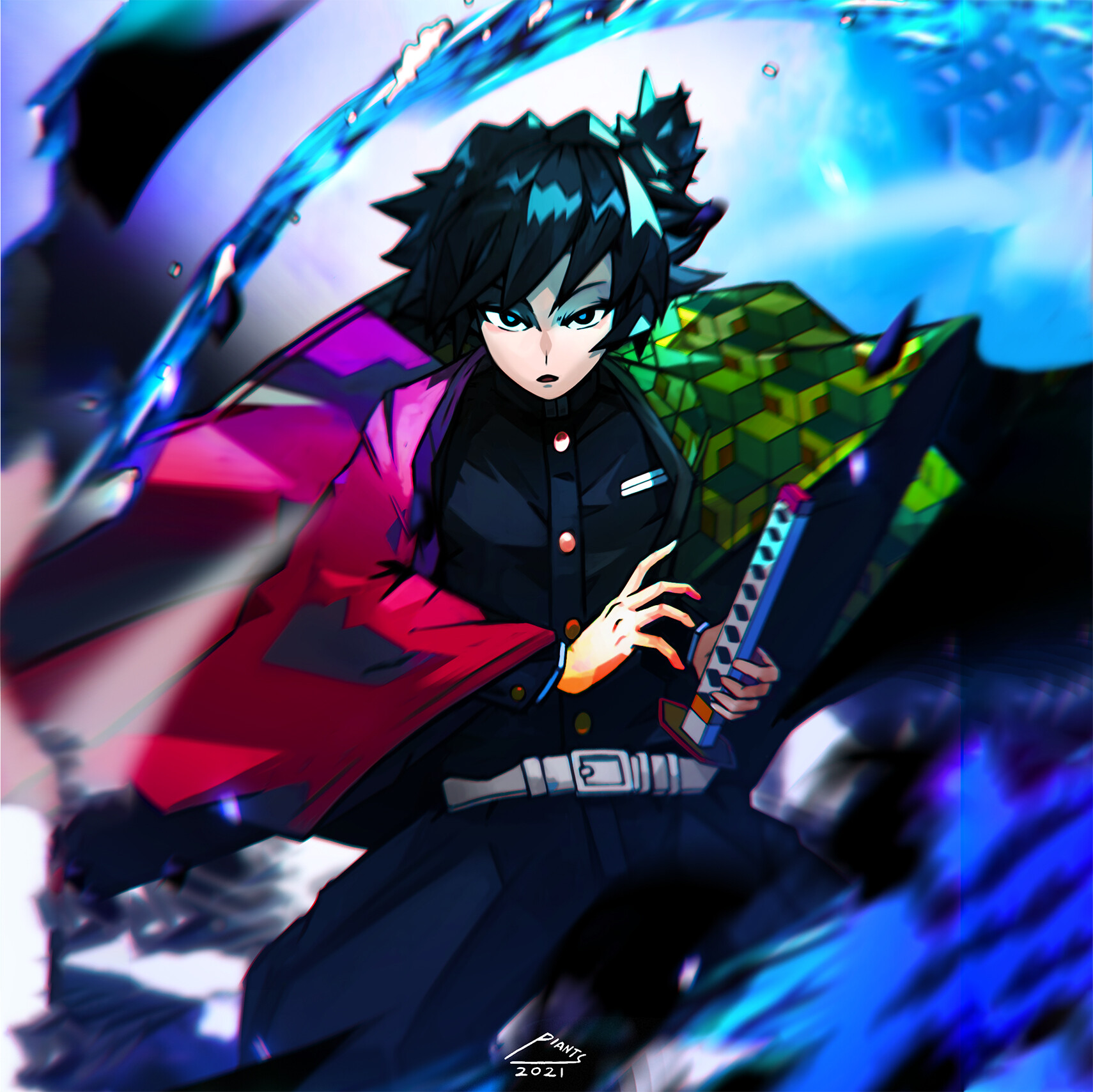 ArtStation - 030 - giyu / kimetsu no yaiba