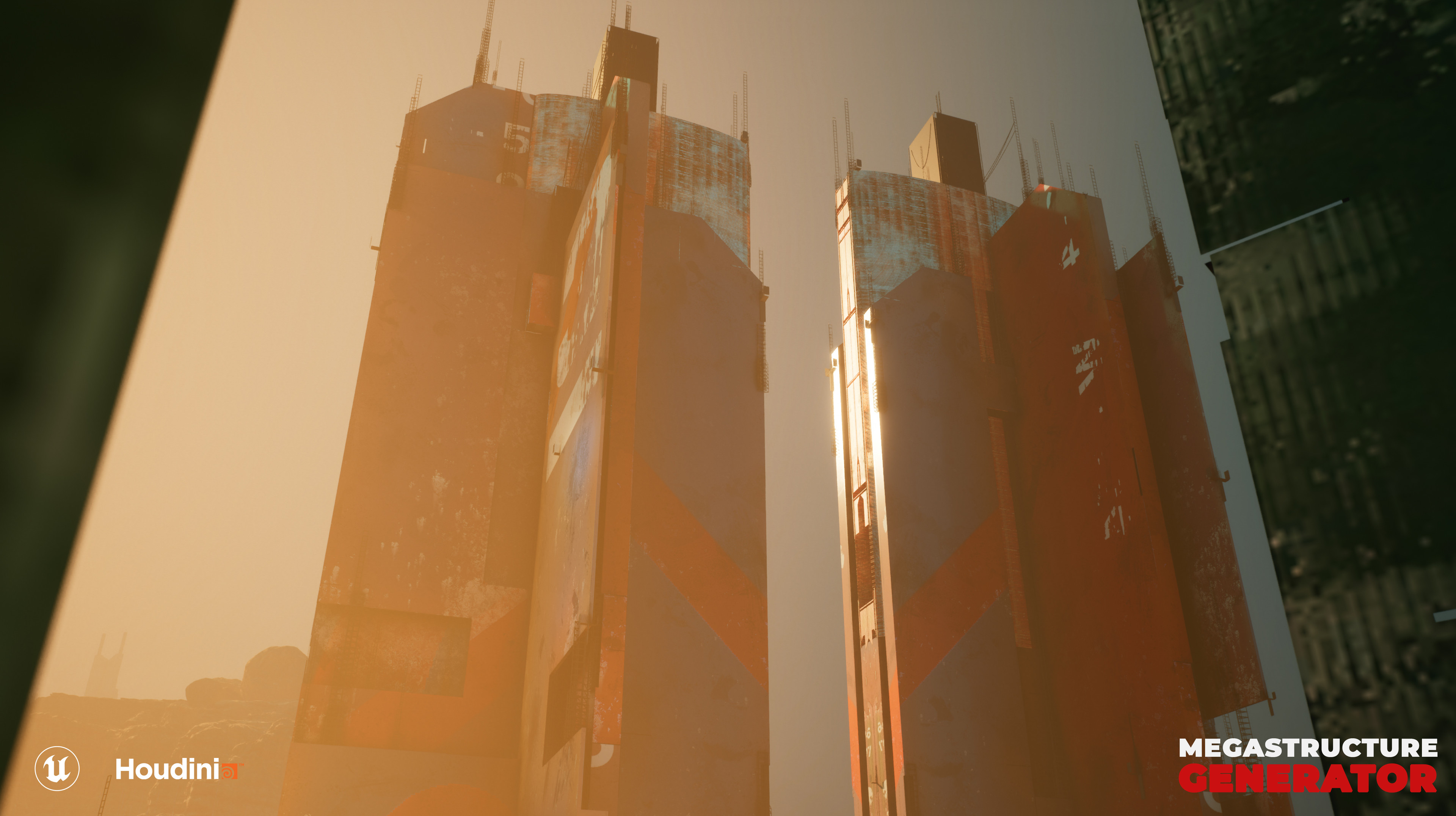 Radu Cius Houdini procedural generation tutorials - Houdini generated buildings [ Desert City ]