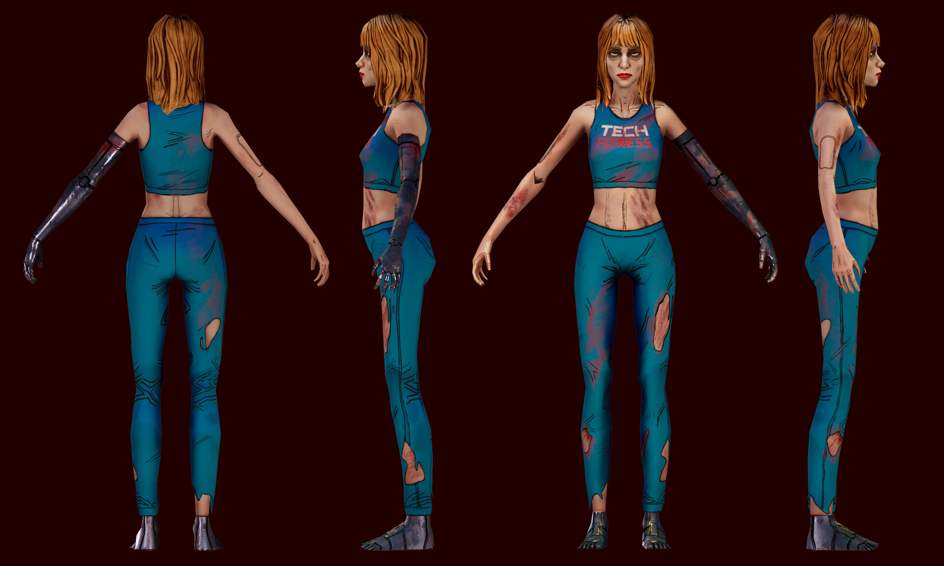 3D.Renan Carvalho - PBR Mobile Real Time Character - Female Zombie