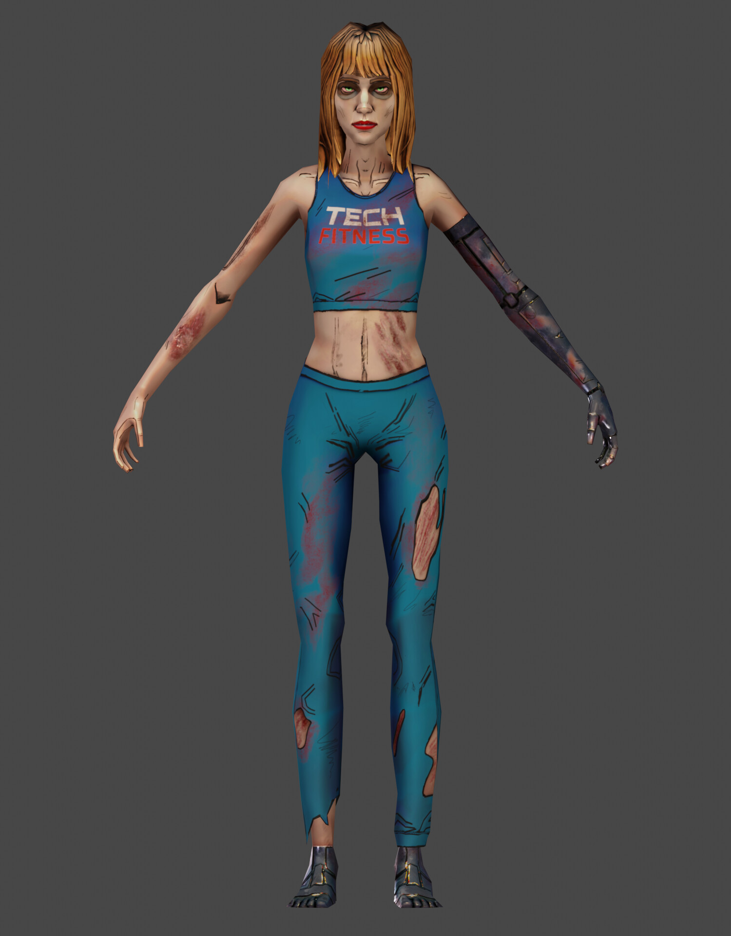 3D.Renan Carvalho - PBR Mobile Real Time Character - Female Zombie