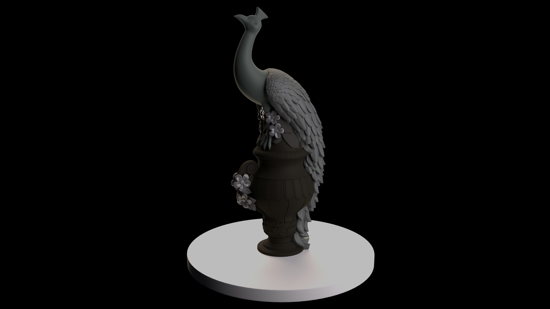 ArtStation - peacock statue