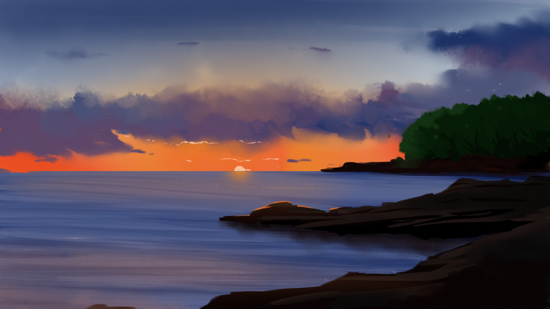 ArtStation - evening sky