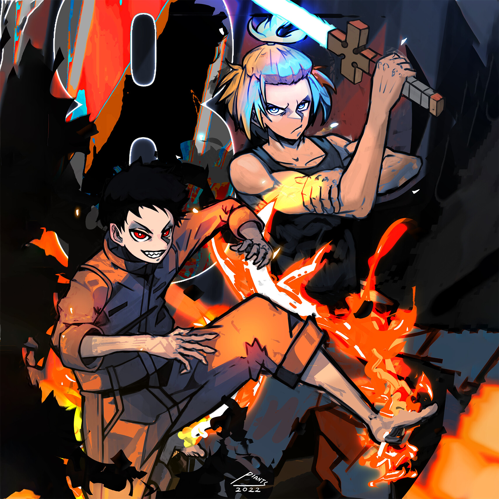 ArtStation - 038 - shinra & arthur / enen no shouboutai