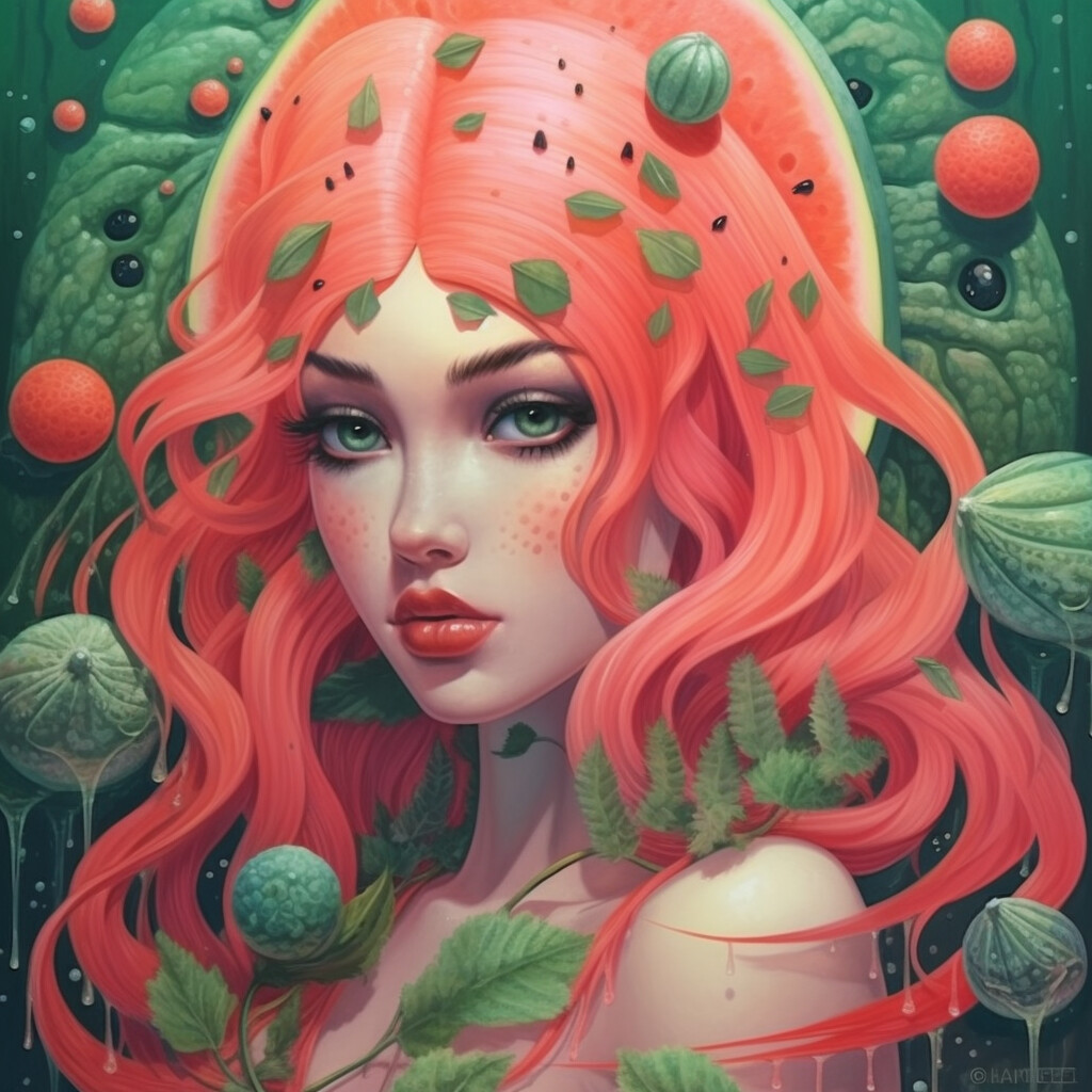 ArtStation - Watermelon mermaid