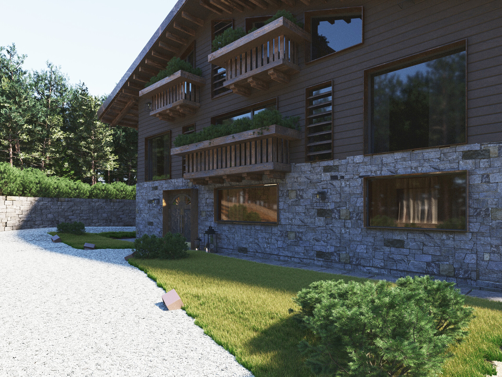 ArtStation - CHALET EXTERIROR