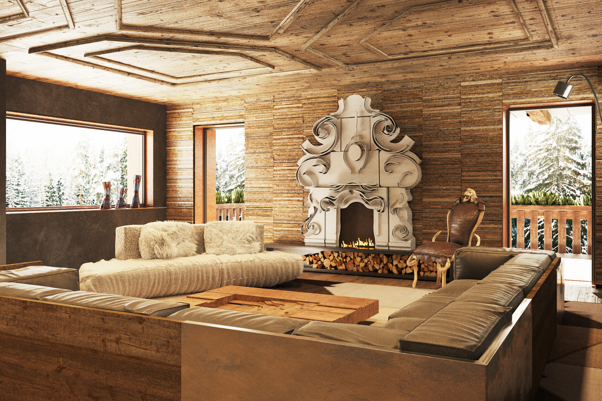 ArtStation - CHALET INTERIOR