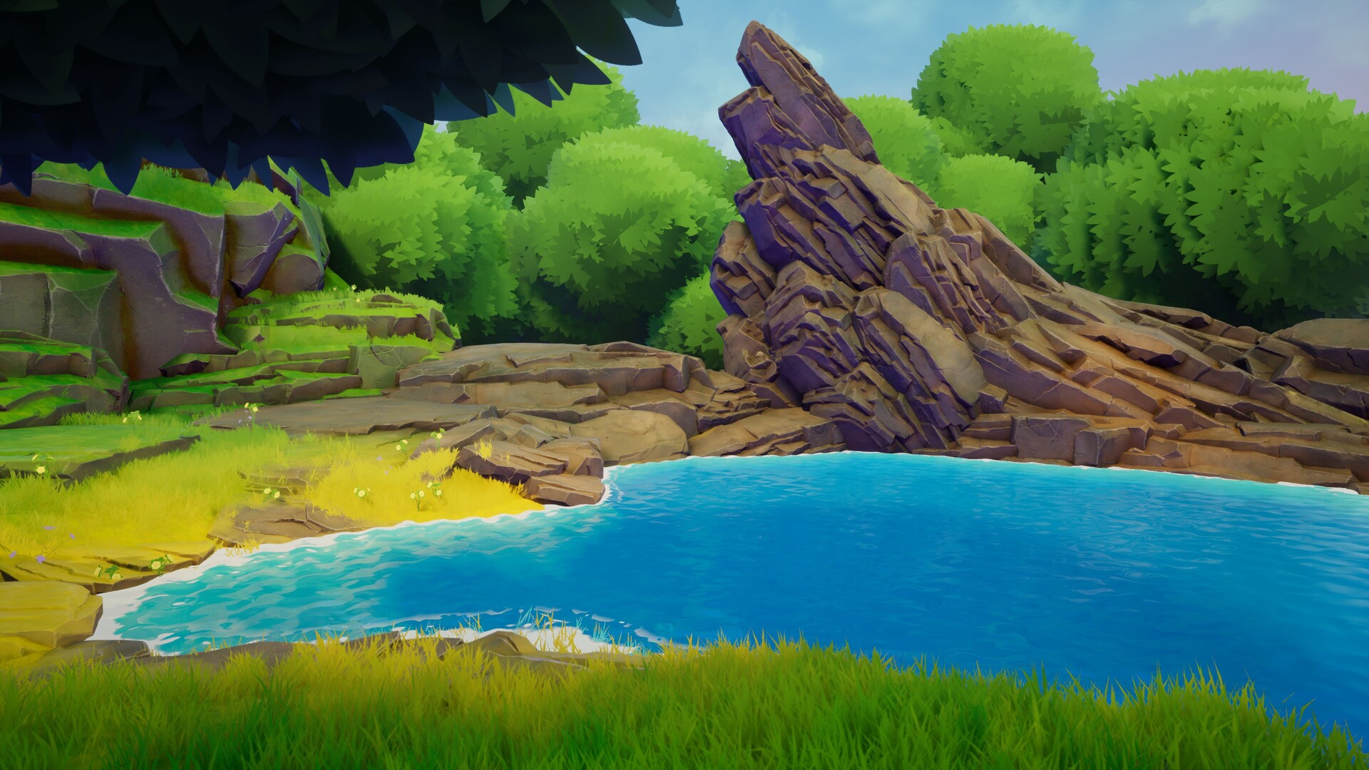 ArtStation - Lake in the rocks