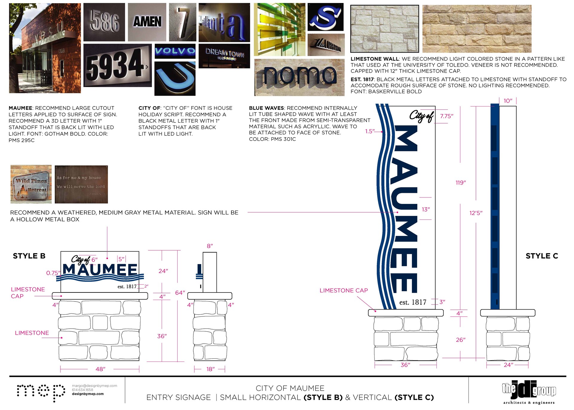 J Allen Bond - Signage - 2023 Maumee Gateway Project, Sign B