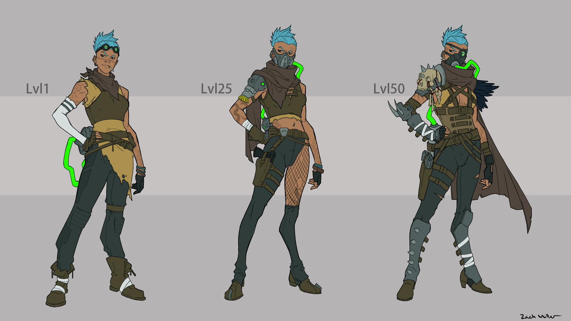 ArtStation - Character Progression Lineart