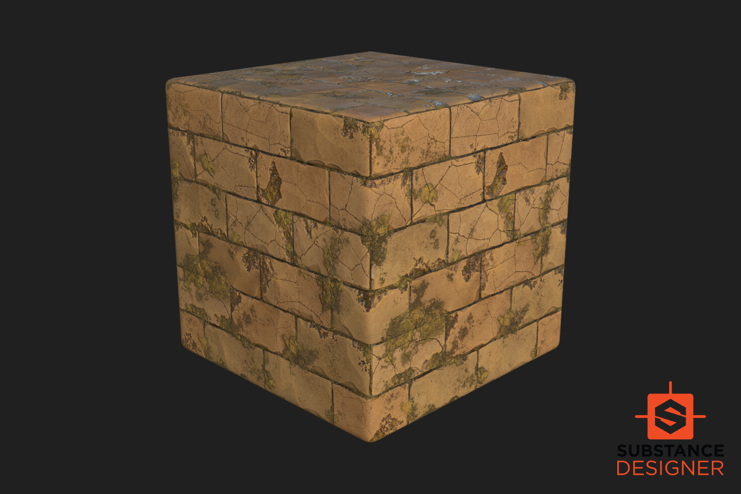 ArtStation - Substance Designer_Mossy Wall Material