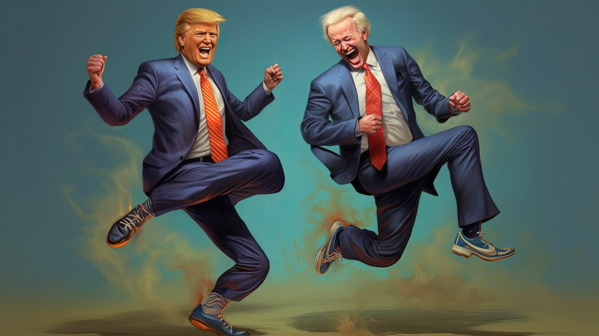 Bonk AI Art - Donald Trump & Joe Biden KISS, Have Fun