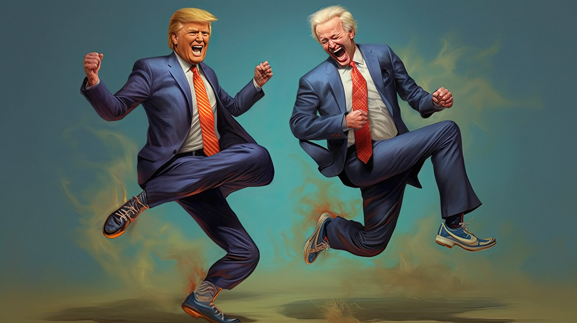 Bonk AI Art - Donald Trump & Joe Biden KISS, Have Fun