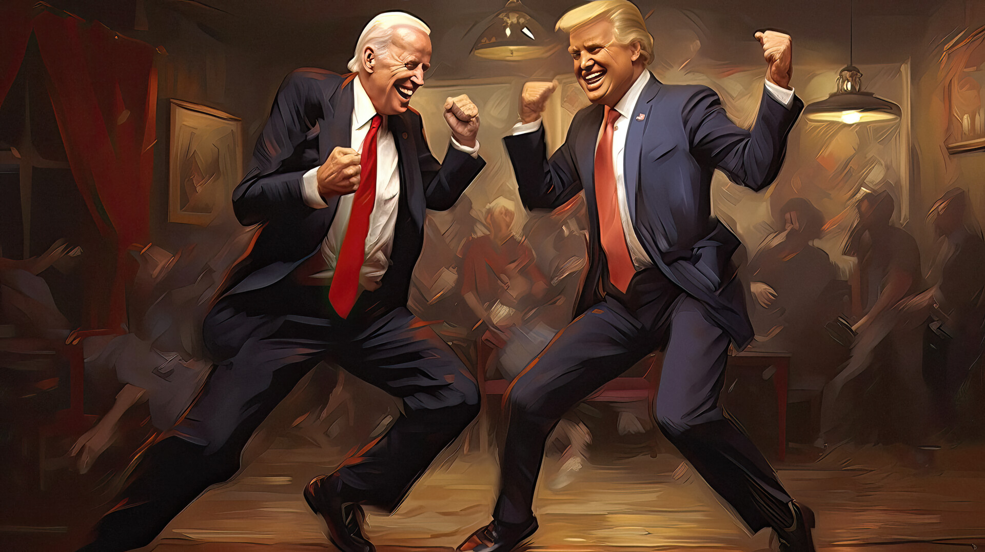 Bonk AI Art - Donald Trump & Joe Biden KISS, Have Fun