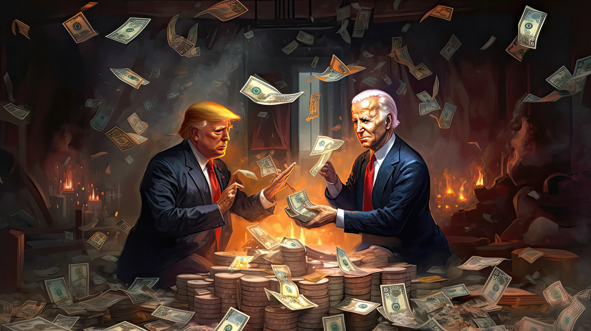 Bonk AI Art - Donald Trump & Joe Biden KISS, Have Fun